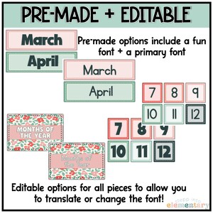 Modern School Style Classroom Calendar Kit | Pocket Chart | Trendy ...