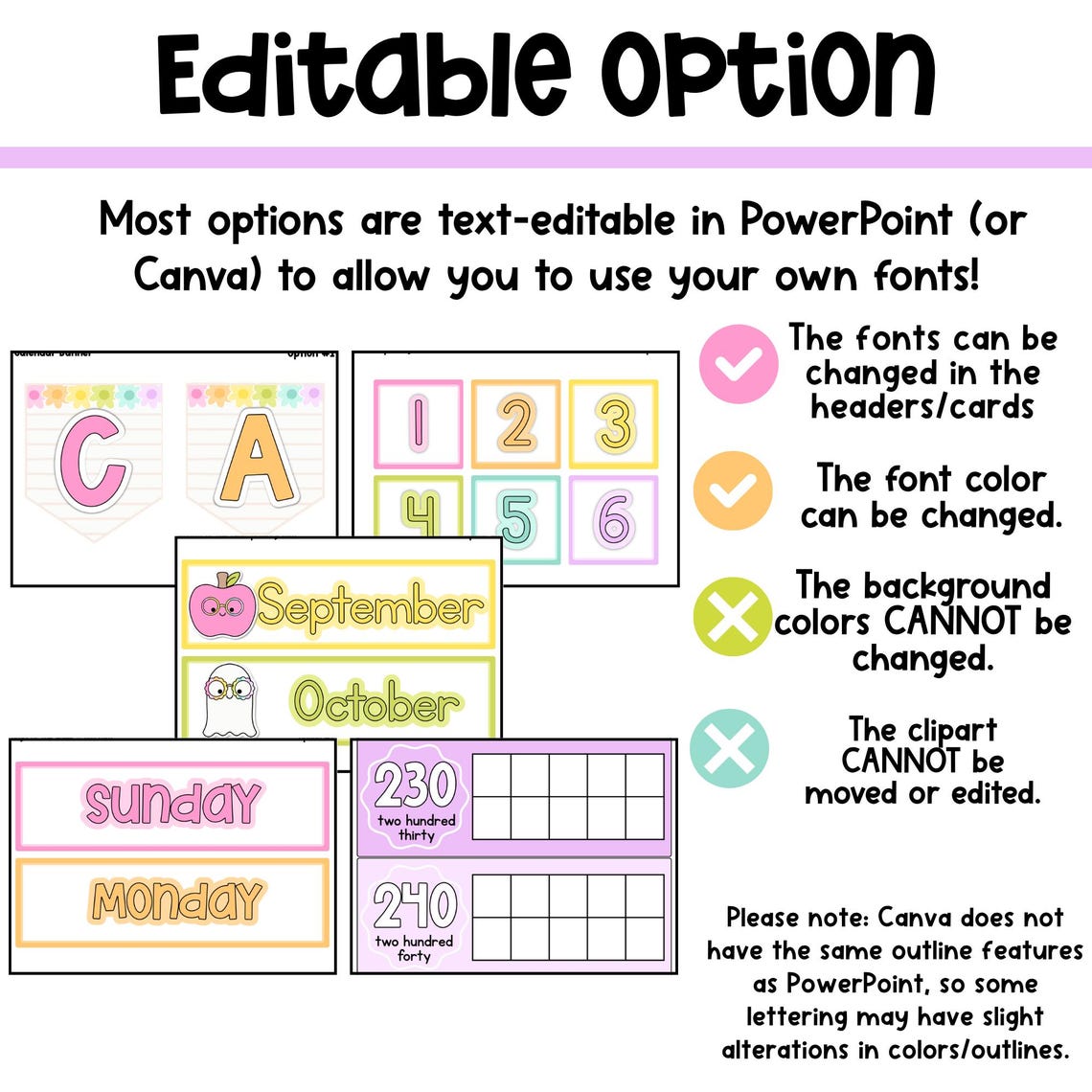 Cutesy Brights Classroom Calendar Set | Pocket Chart | Bright + Pastel ...
