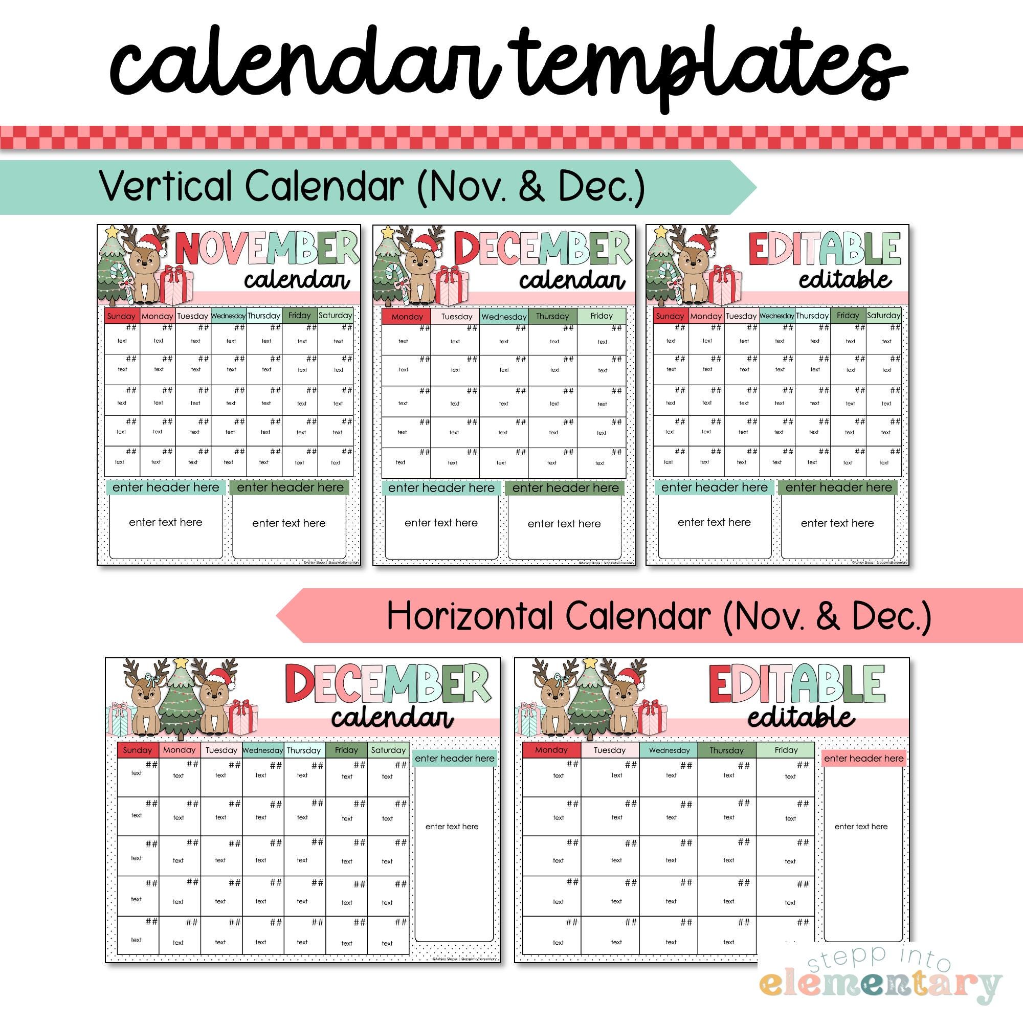 Christmas Classroom Newsletter Templates | Editable December Calendar ...