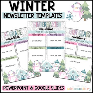 Winter Classroom Newsletter Templates | Editable, Trendy (powerpoint or ...