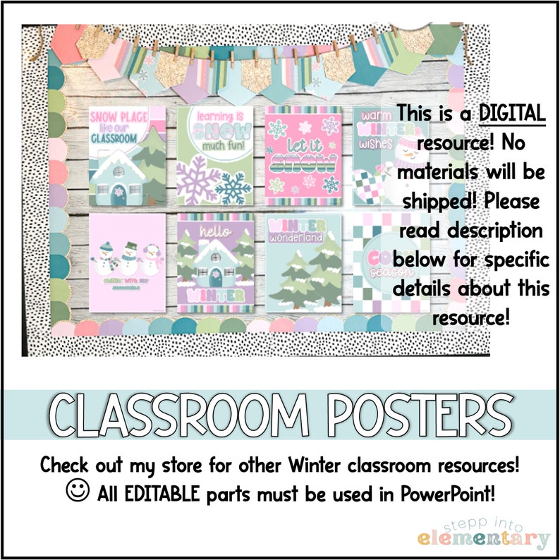 Winter Classroom Posters Set | Trendy Winter Decorations | Winter ...