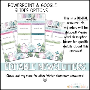 Winter Classroom Newsletter Templates | Editable, Trendy (powerpoint or ...