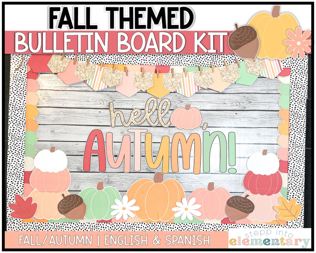 Fall Bulletin Board Kit | Autumn Bulletin Board | Modern Fall Themed ...
