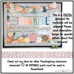 Thanksgiving Bulletin Board Kit | NEUTRAL Version | Trendy Thanksgiving ...