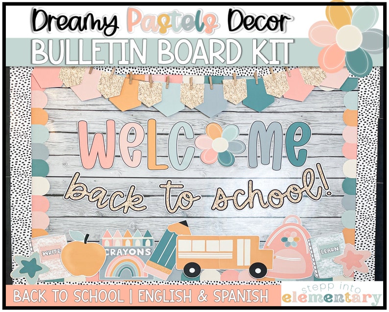 Pastel Classroom Bulletin Board Kit | Back to School Decor (digital ...