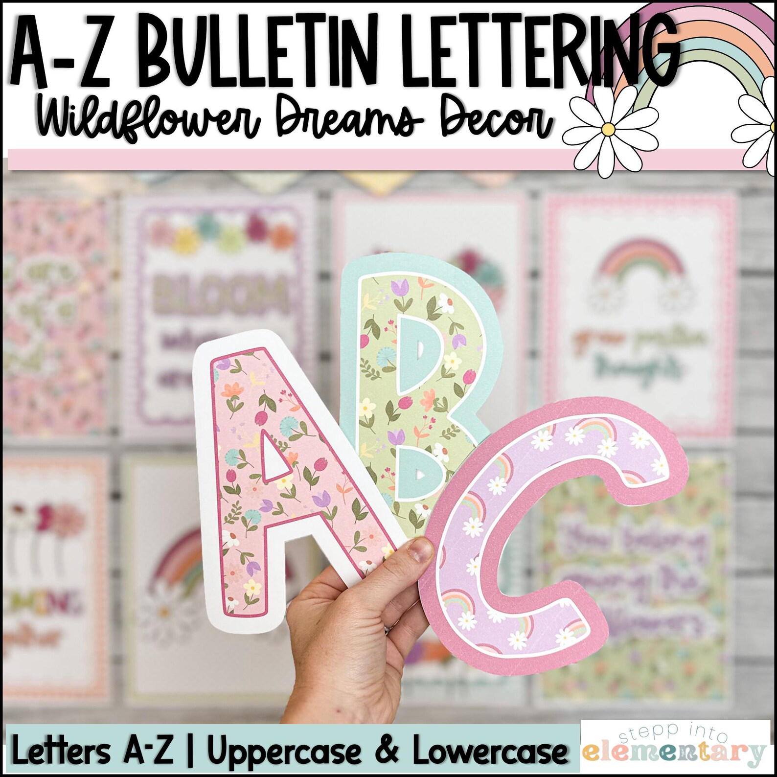 Wildflower Dreams Bulletin Board Letters | Classroom Decor (digital ...