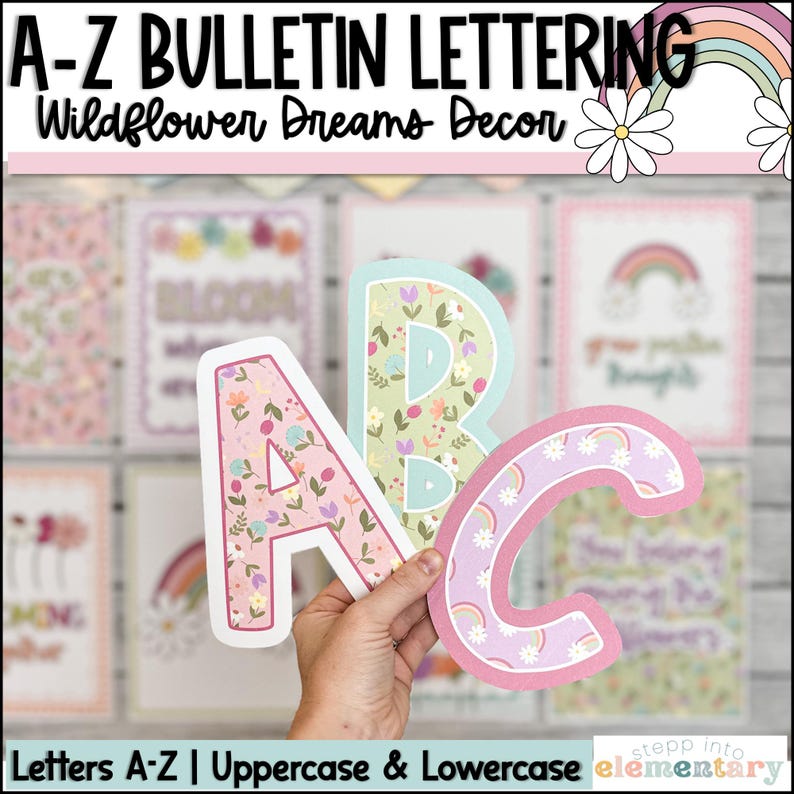 Wildflower Dreams Bulletin Board Letters | Classroom Decor (digital Download) - Etsy