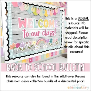 Back to School Bulletin Board Kit | Wildflower Dreams Decor | Bulletin ...