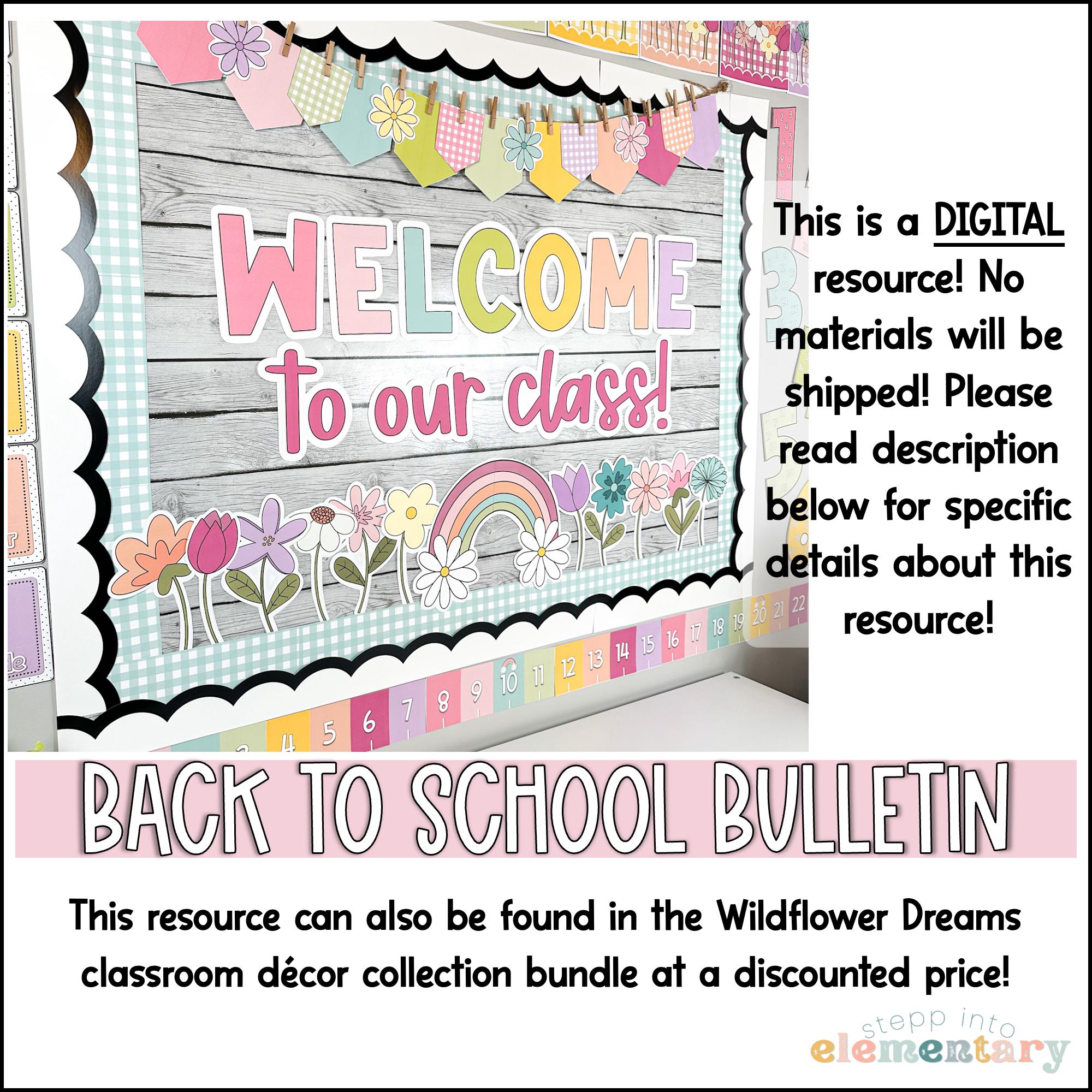 Back to School Bulletin Board Kit | Wildflower Dreams Decor | Bulletin ...