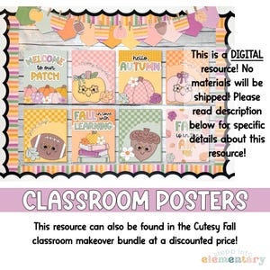 Fall Classroom Posters Set Cutesy Fall Inspirational Posters Autumn ...