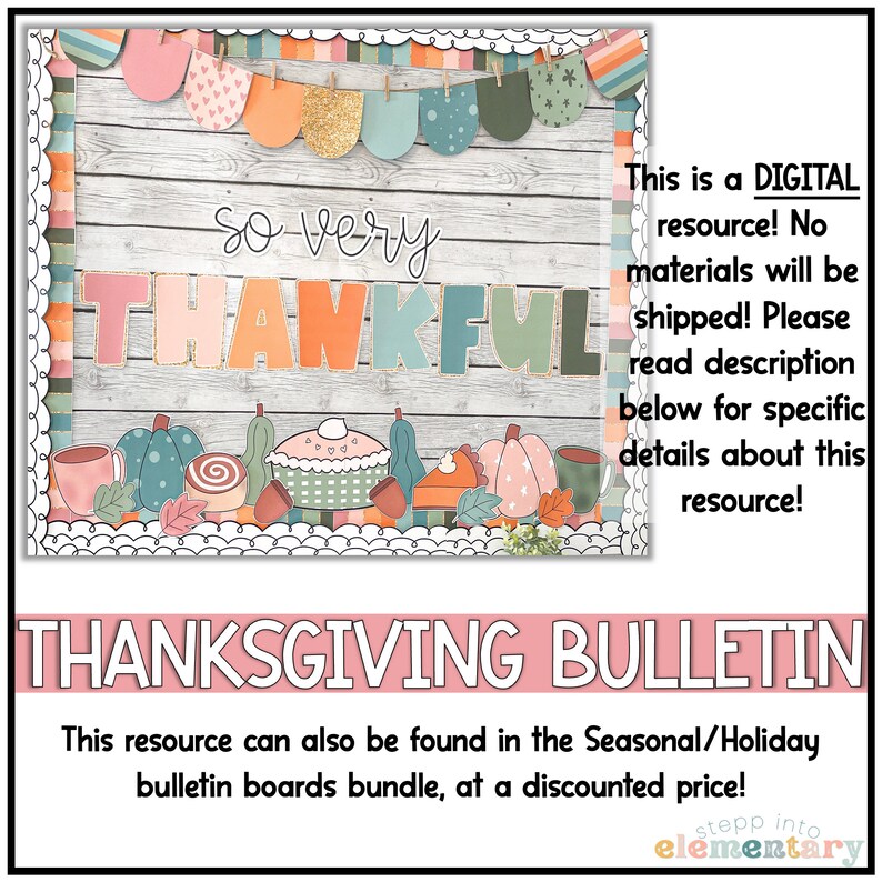 Thanksgiving Bulletin Board Kit | Classroom Decor (digital Download) - Etsy