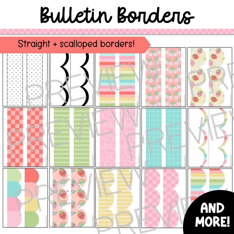 Strawberry Spring Bulletin Board Kit | Cutesy Classroom Decor (digital ...