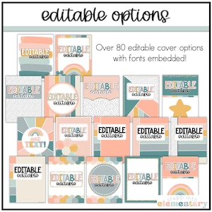 Dreamy Pastels Binder Covers & Spines | Editable | Trendy + Pastel ...