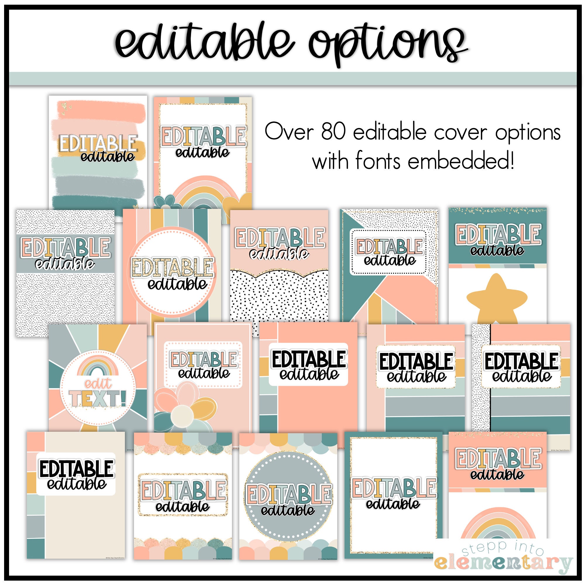 Dreamy Pastels Binder Covers & Spines | Editable | Trendy + Pastel ...