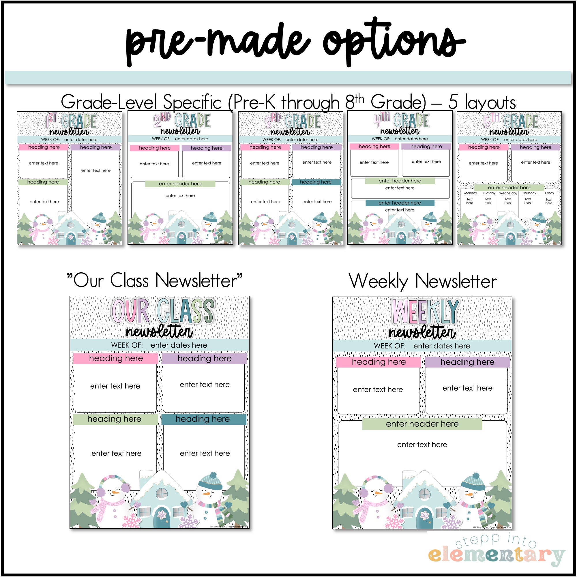 Winter Classroom Newsletter Templates | Editable, Trendy (powerpoint or ...