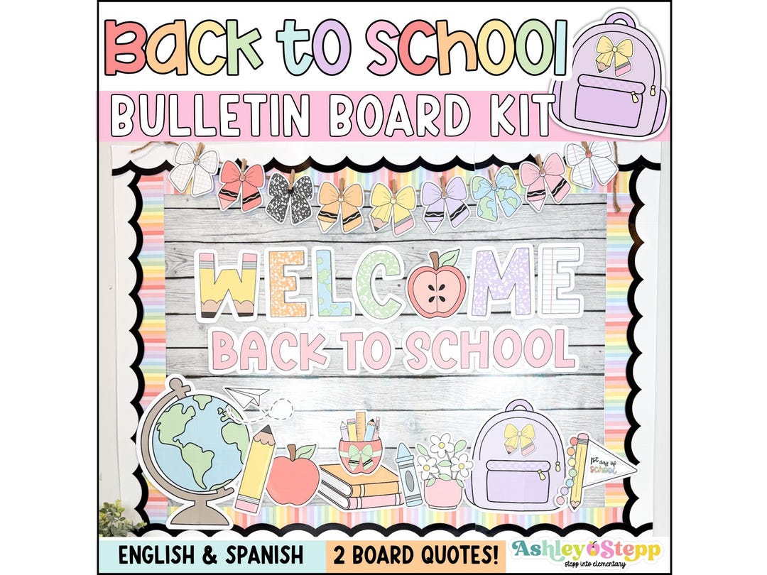 Back to School Bulletin Board Kit | Pastel Composition Notebook Decor ...