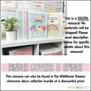 Wildflower Dreams Binder Covers & Spines | Editable | Trendy + Modern ...