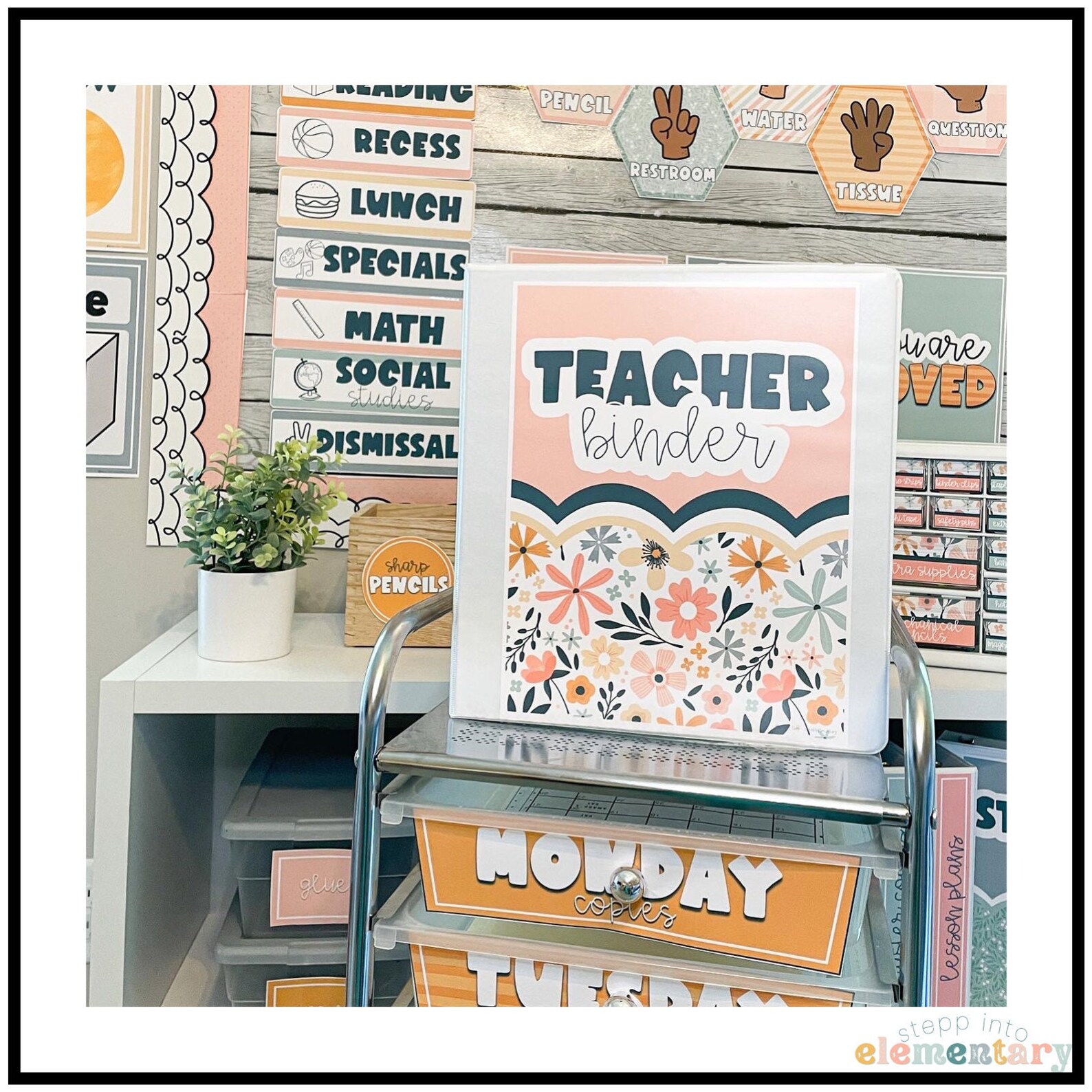 Floral Boho Binder Covers Editable Boho Modern Classroom - Etsy