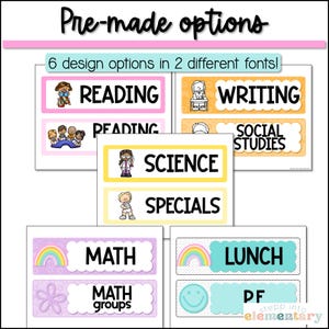 Bright Doodles Daily Schedule Display & Cards | Editable | Trendy ...