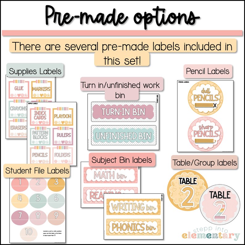 Pastel Doodles Classroom Labels Set | Teacher Organization | Trendy ...