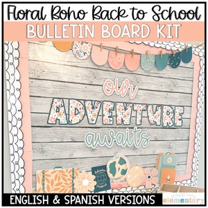 Floral Boho Classroom Bulletin Board Kit | Back to School Decor ...