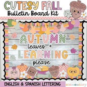 Fall Bulletin Board Kit | Cutesy Fall Autumn Decor | Bulletin Board Kit ...