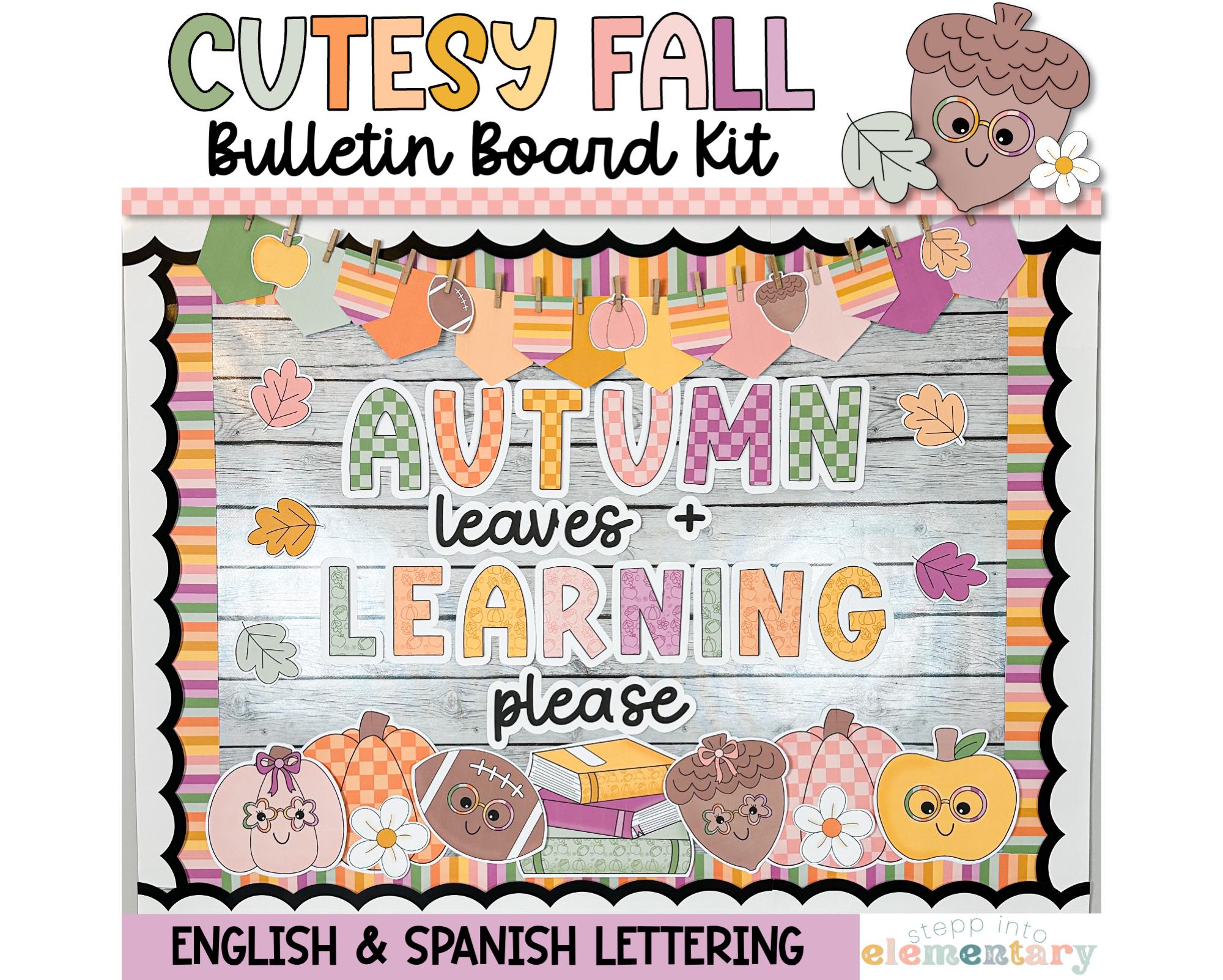 Fall Bulletin Board Kit | Cutesy Fall Autumn Decor | Bulletin Board Kit ...