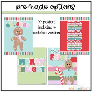 Christmas Classroom Posters Set | Trendy Christmas Decorations ...