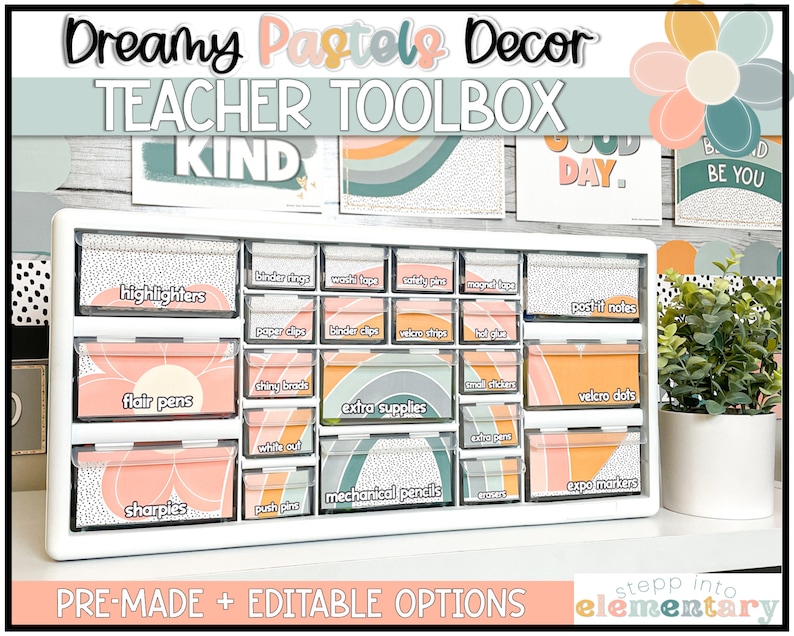 Dreamy Pastels Teacher Toolbox Labels Classroom Organization - Etsy