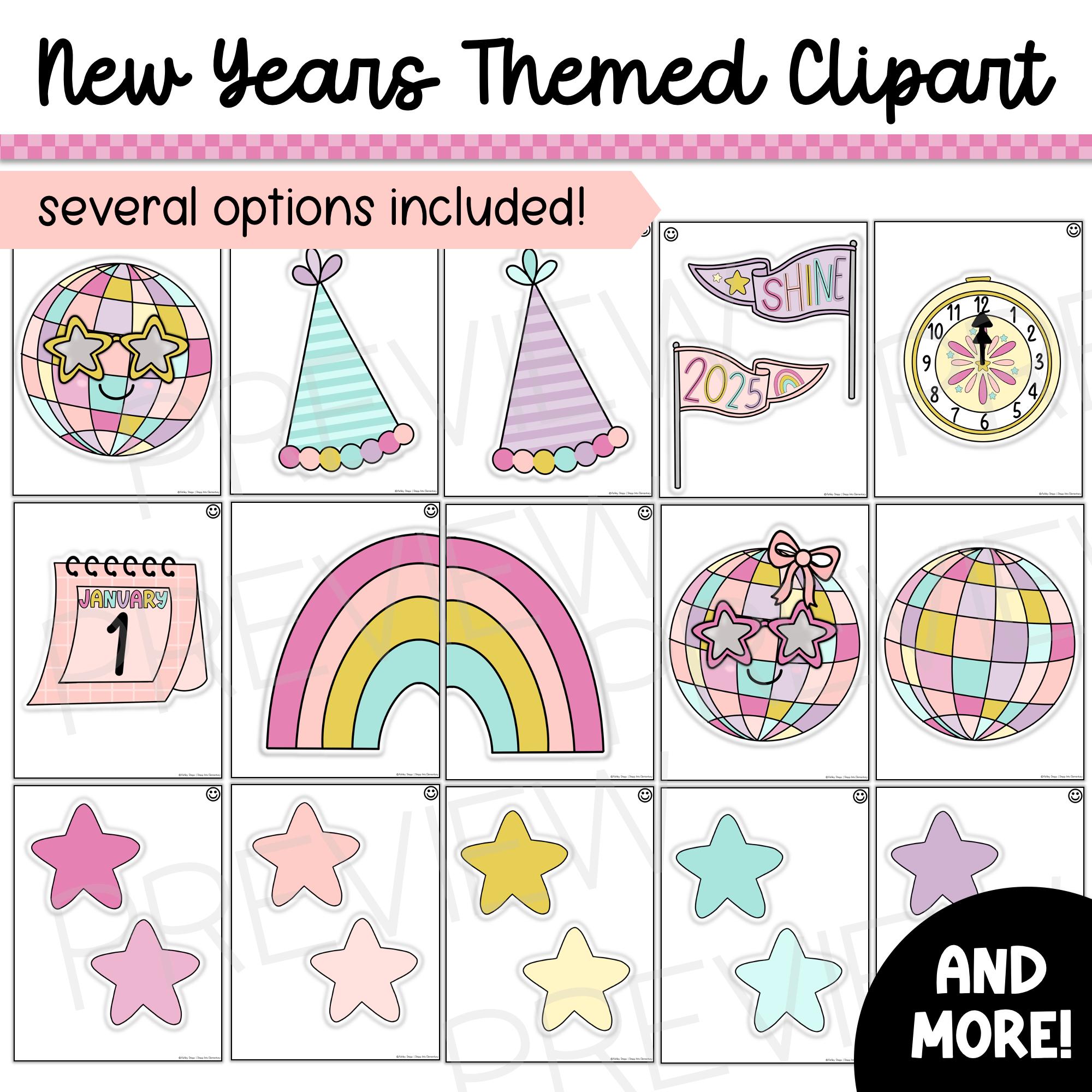New Years Bulletin Board Kit | Cutesy New Years Decor | Bulletin Board ...