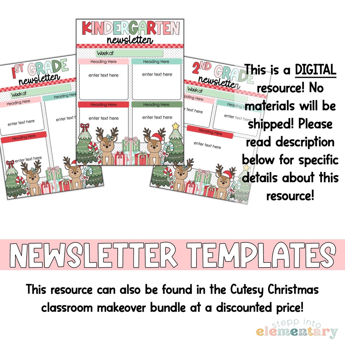 Christmas Classroom Newsletter Templates | Editable December Calendar ...