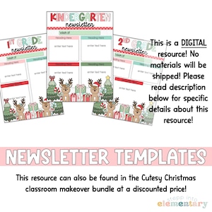 Christmas Classroom Newsletters | December Newsletter Templates ...
