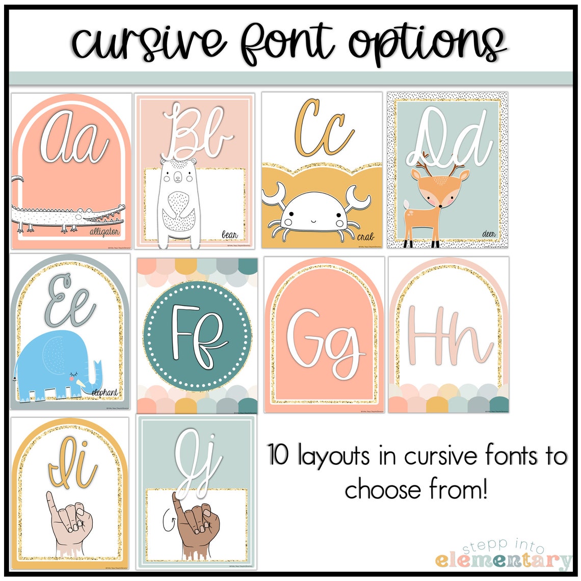 Dreamy Pastels Alphabet Posters | Print + Cursive Alphabet | Editable ...