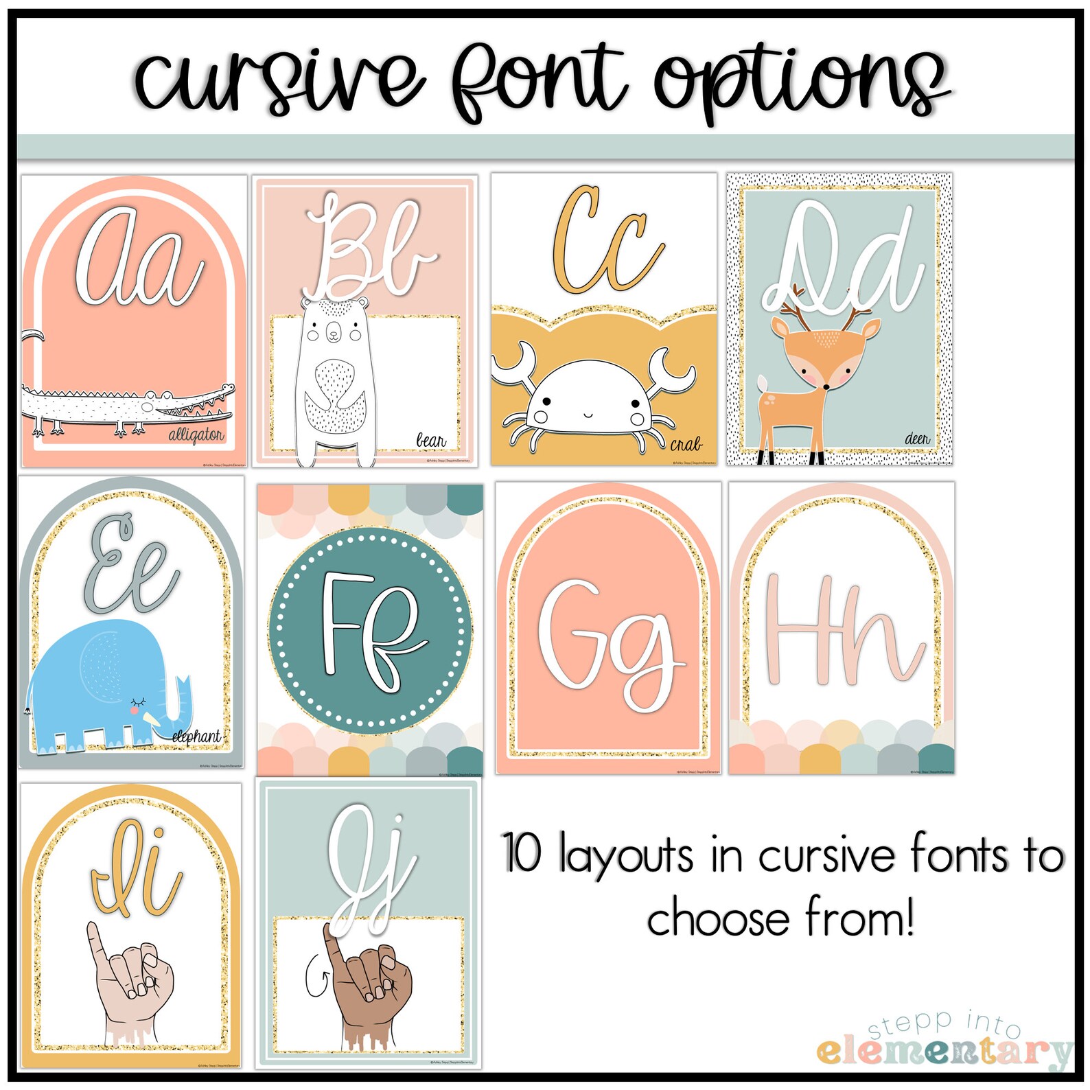 Dreamy Pastels Alphabet Posters Print Cursive Alphabet - Etsy