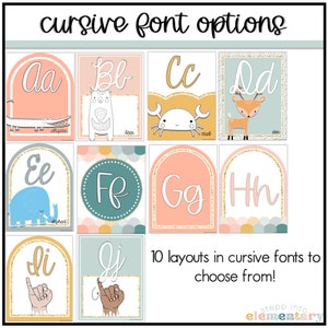 Dreamy Pastels Alphabet Posters | Print + Cursive Alphabet | Editable ...