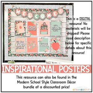 Modern School Style Inspirational Posters Set | Classroom Posters ...