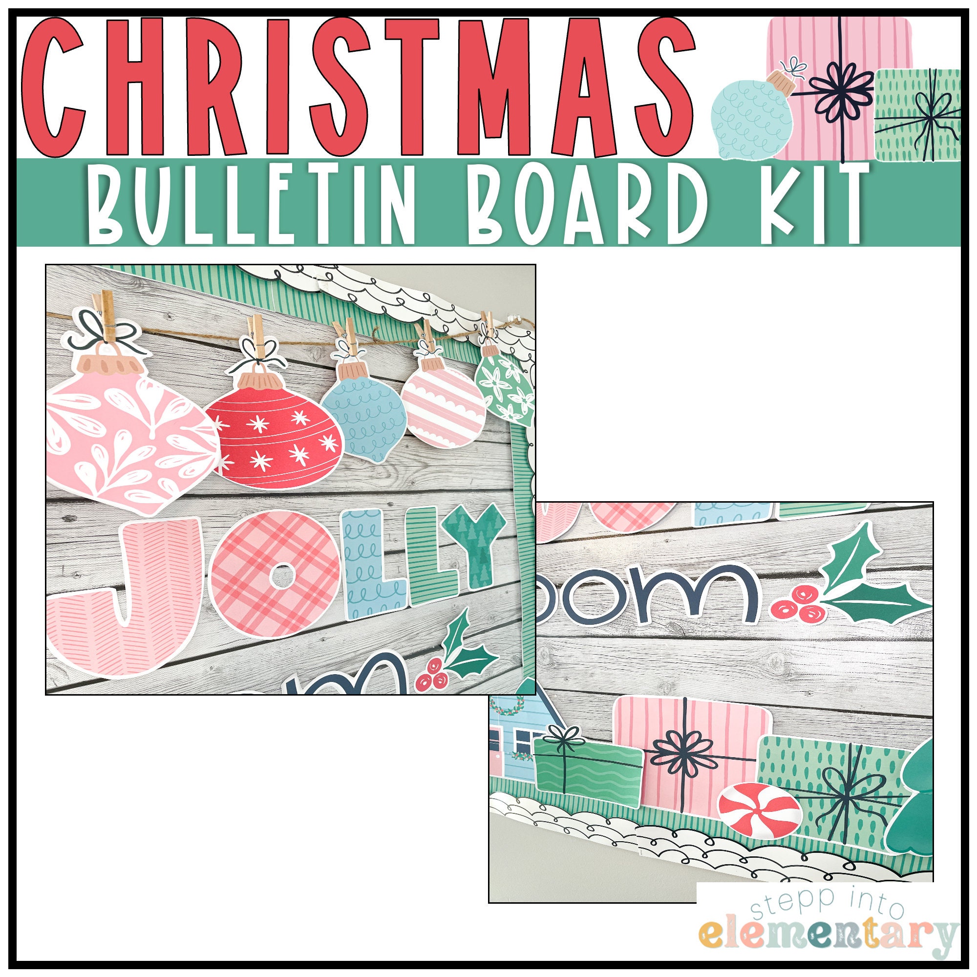 Christmas Bulletin Board Kit December Bulletin Board - Etsy