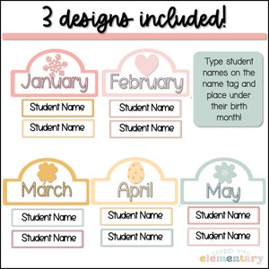 Pastel Doodles Student Birthday Display | Student Birthdays | Bulletin ...