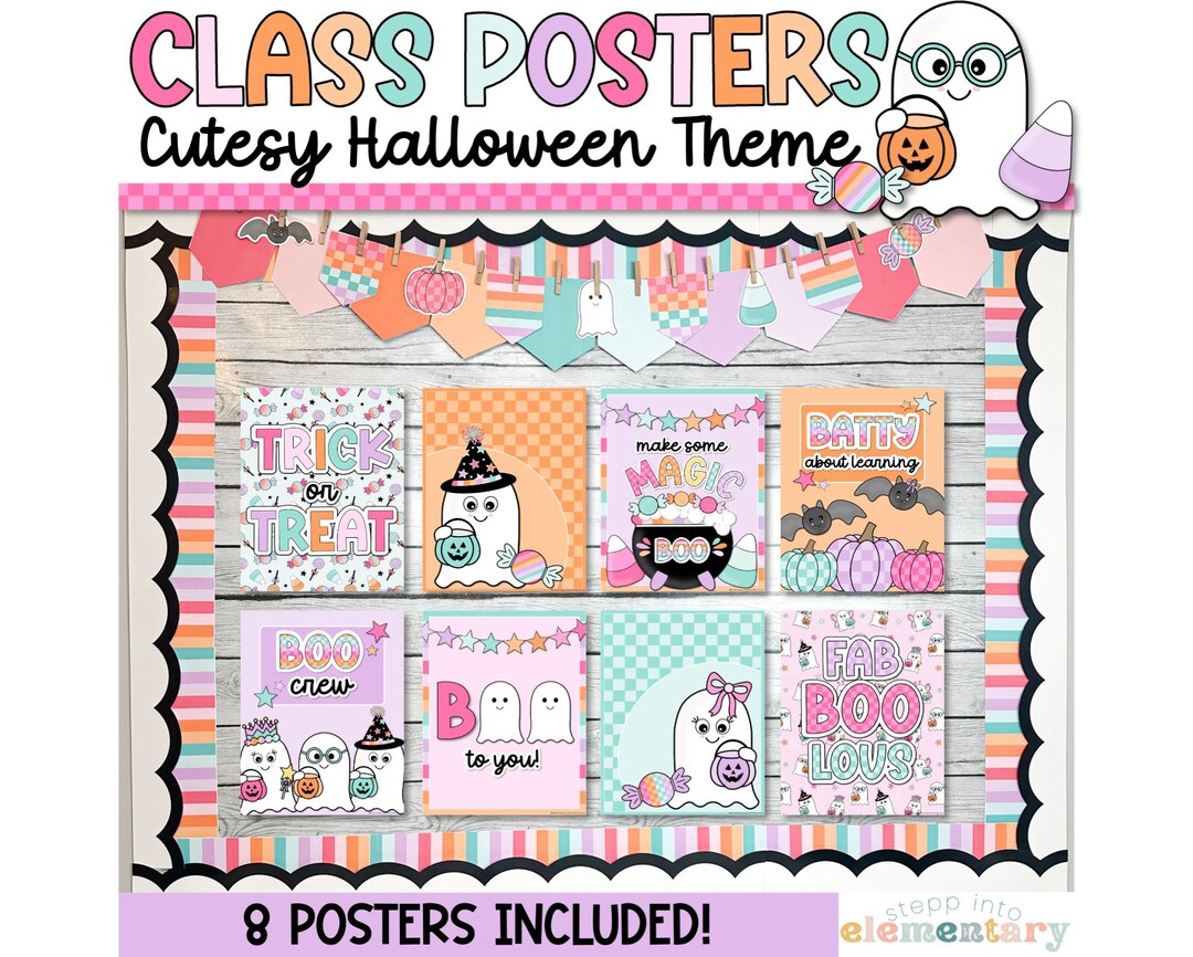 Halloween Classroom Posters Set | Cutesy Halloween Inspirational ...