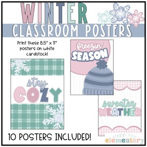 Winter Classroom Decor Posters | Digital Posters | Winter Theme | Easy ...