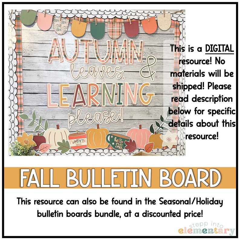 Fall Bulletin Board Kit | Autumn Classroom Decor (digital PDF) - Etsy