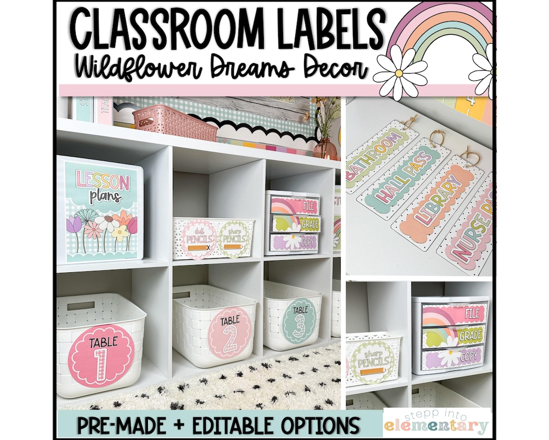 Wildflower Dreams Classroom Labels Set | Teacher Organization | Trendy ...