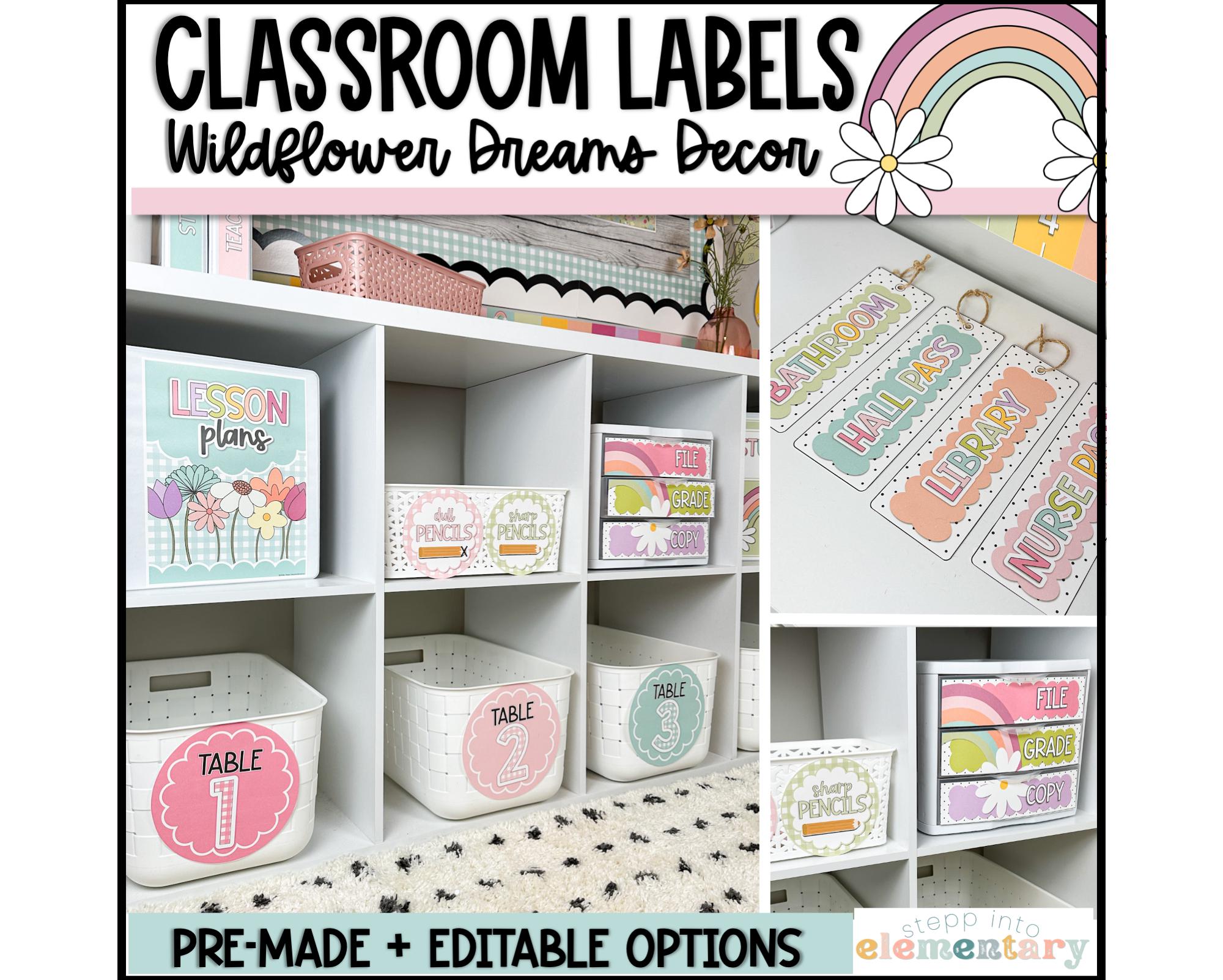 Wildflower Dreams Classroom Labels Set | Teacher Organization | Trendy ...
