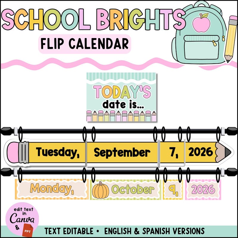Flip Calendar Template - Etsy