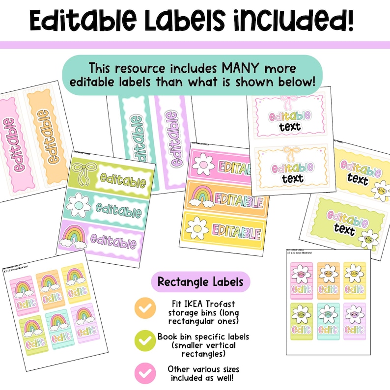 Cutesy Brights Classroom Labels Set | Teacher Organization | Pastel ...