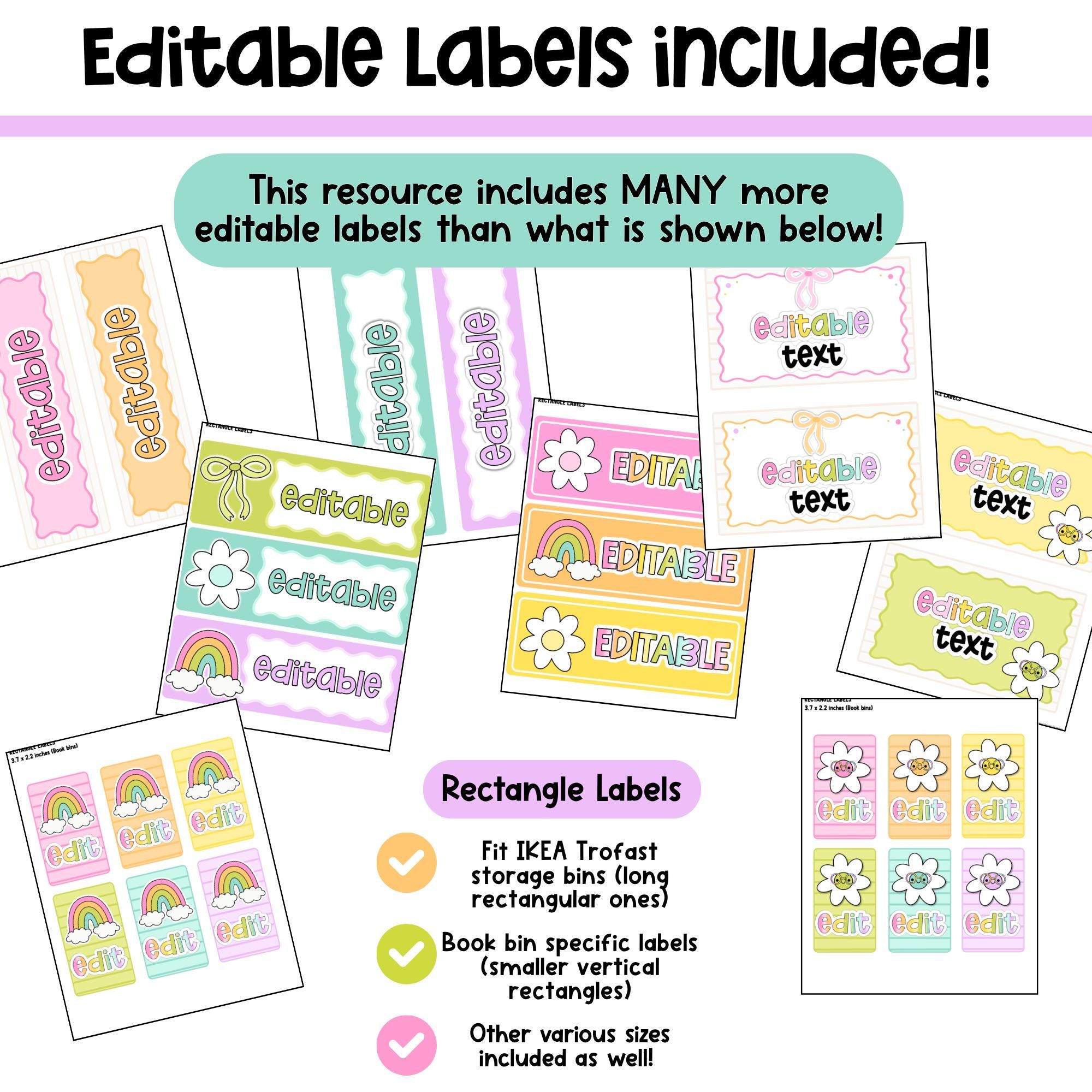Cutesy Brights Classroom Labels Set | Teacher Organization | Pastel ...