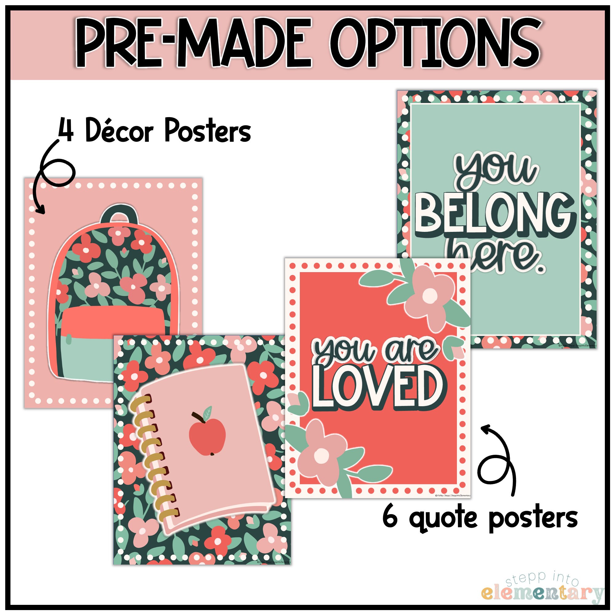Modern Inspirational Classroom Posters | School Decor Set (digital ...
