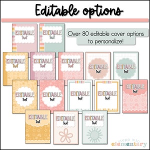 Pastel Doodles Binder Covers & Spines | Editable | Trendy + Pastel ...