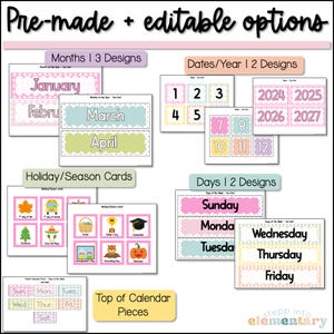 Wildflower Dreams Classroom Calendar Set | Pocket Chart | Trendy ...