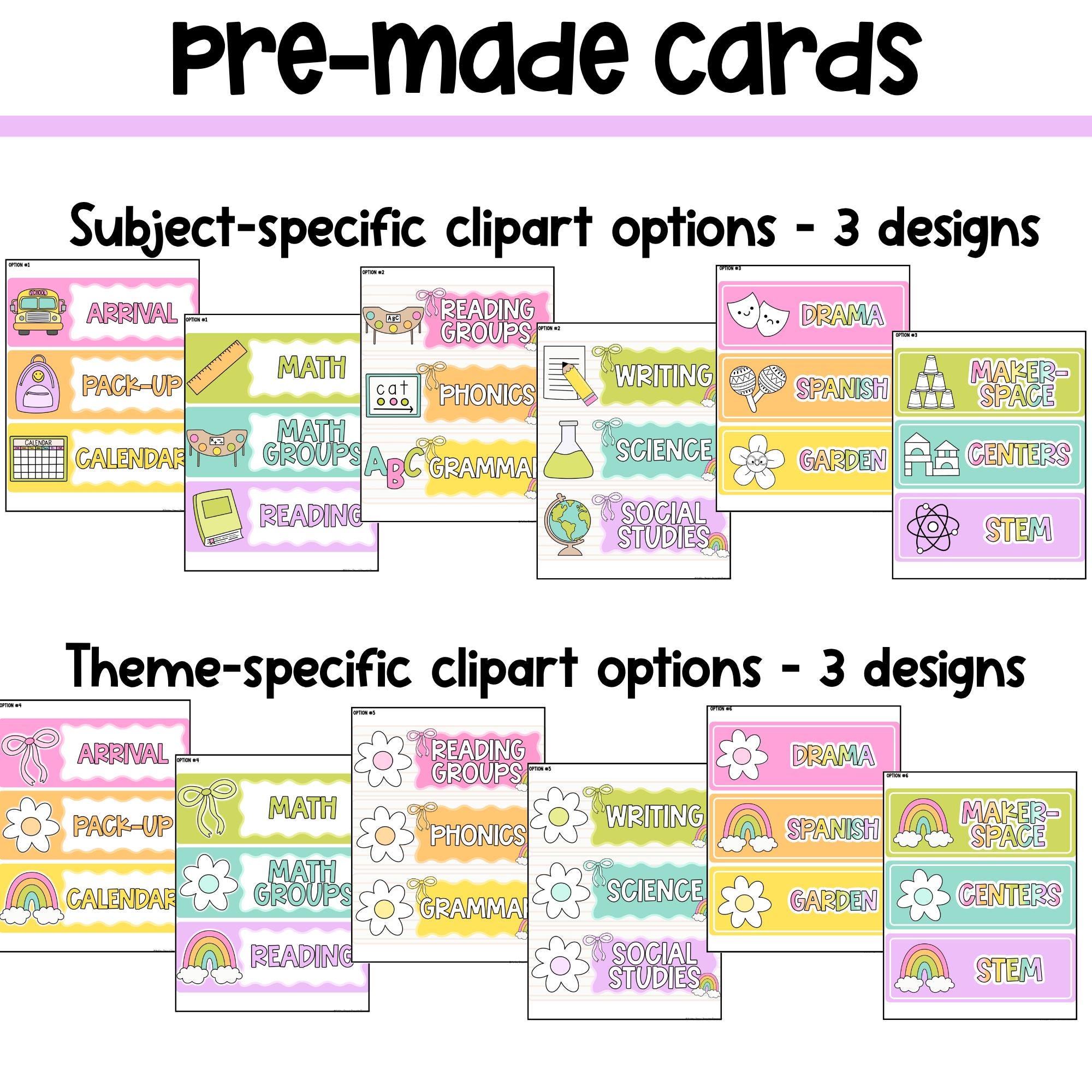 Cutesy Brights Daily Schedule Display & Cards | Editable | Bright ...
